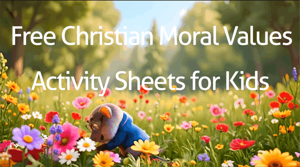 Free Christian Moral Values Activity Sheets for Kids - Whispering Values